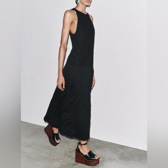 Zara | Dresses | Zara Zw Collection Combination Crinkle Dress | Poshmark
